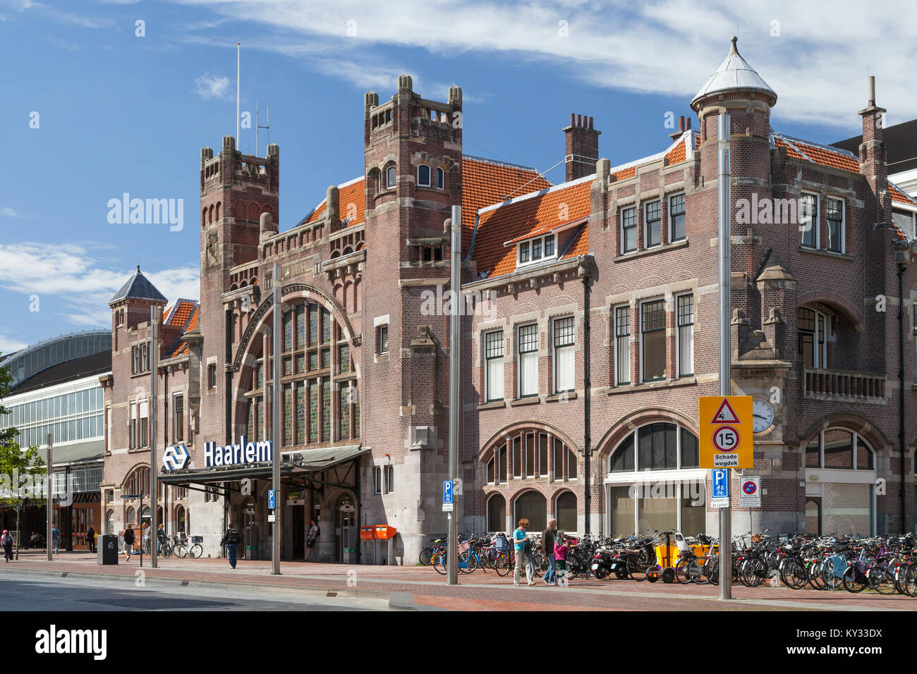 Haarlem railway station, Netherlands. Built in an Art Nouveau style ...