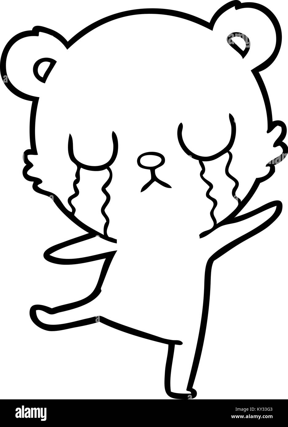 crying cartoon bear doing a sad dance Stock Vector Image & Art - Alamy