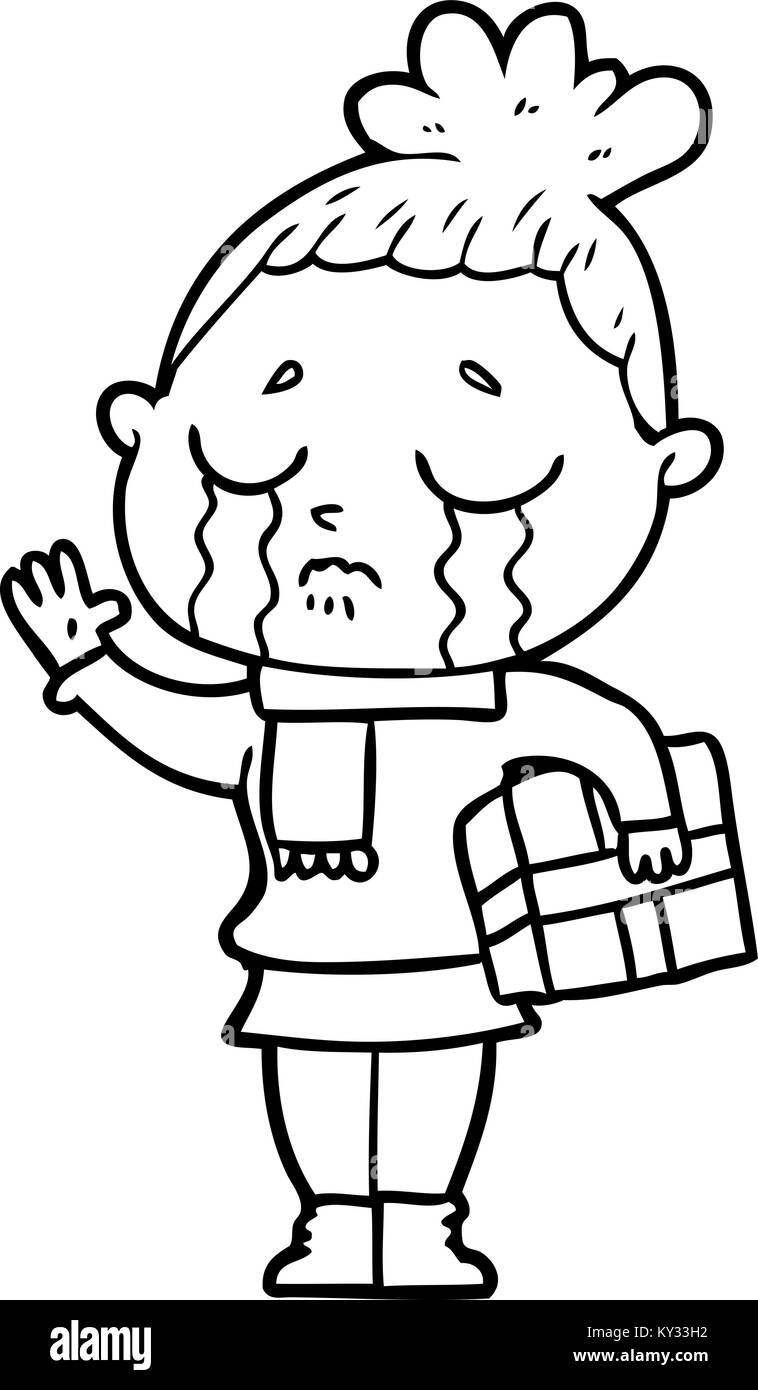 Christmas gift woman in Black and White Stock Photos & Images - Alamy