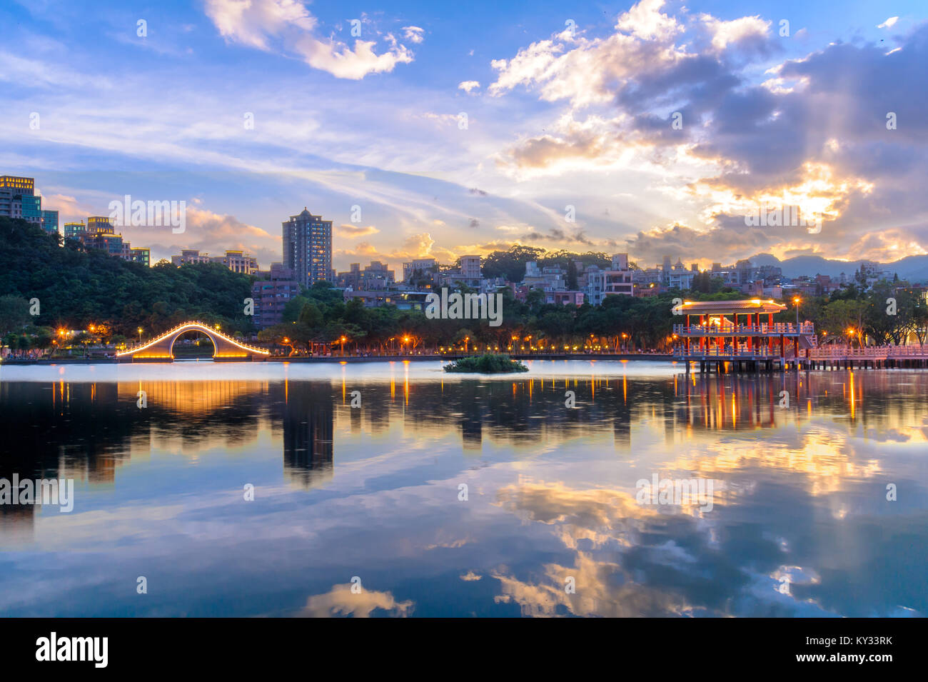 Landscape of Dahu Park in Taipei, Taiwan Stock Photo - Alamy
