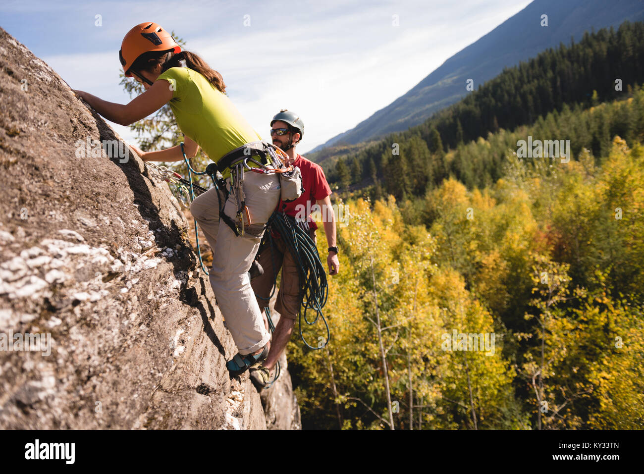 Female climber reaching top mountain hi-res stock photography and ...