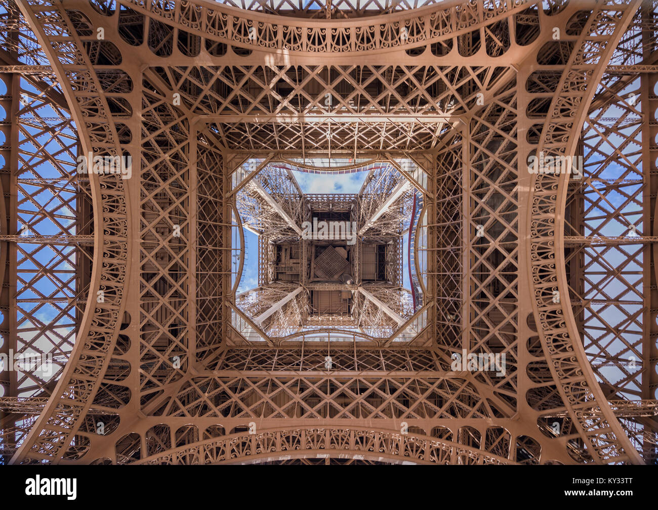 The Eiffel Tower, view from below, Paris France Stock Photo - Alamy