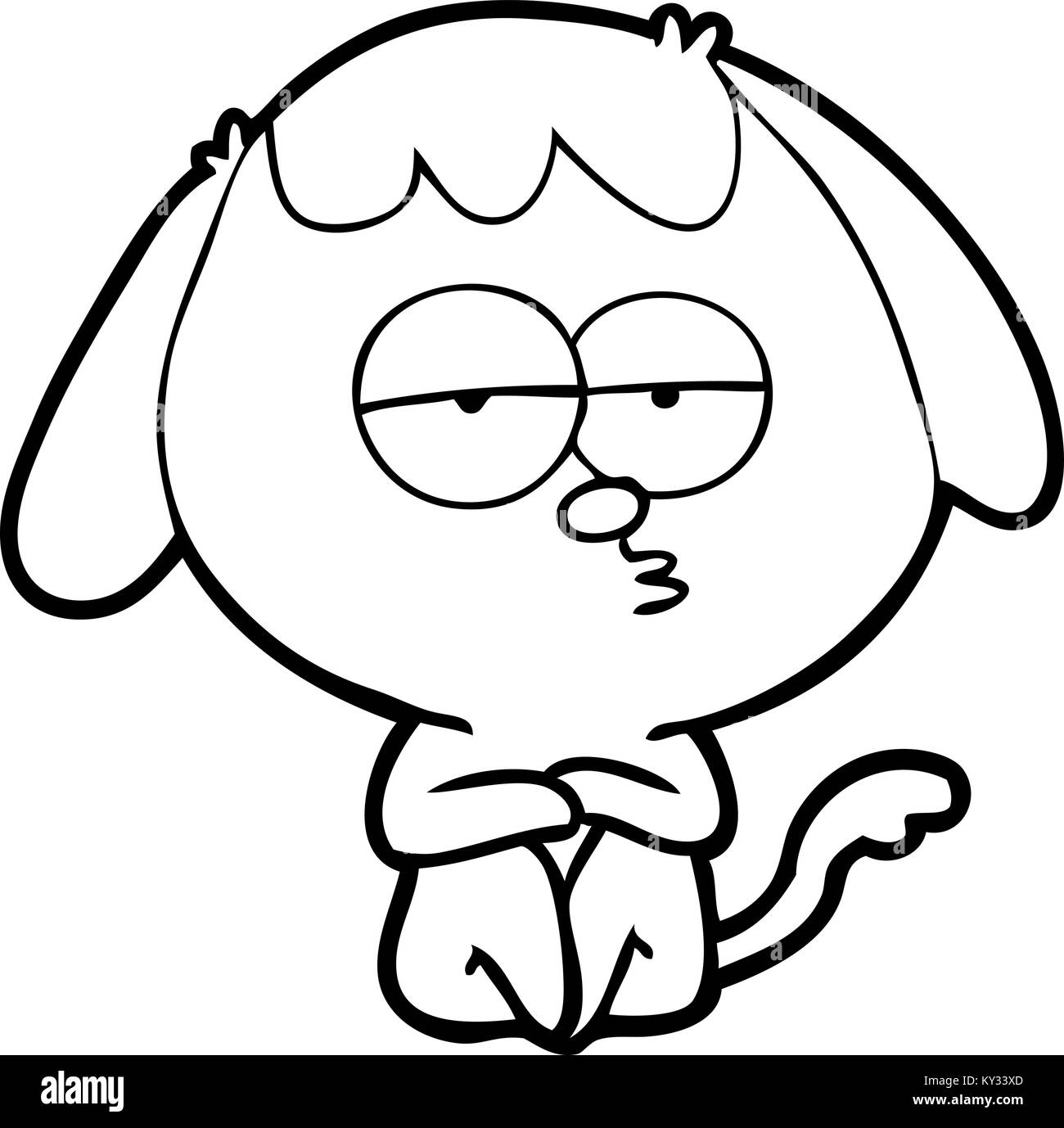 cartoon bored dog Stock Vector Image & Art - Alamy