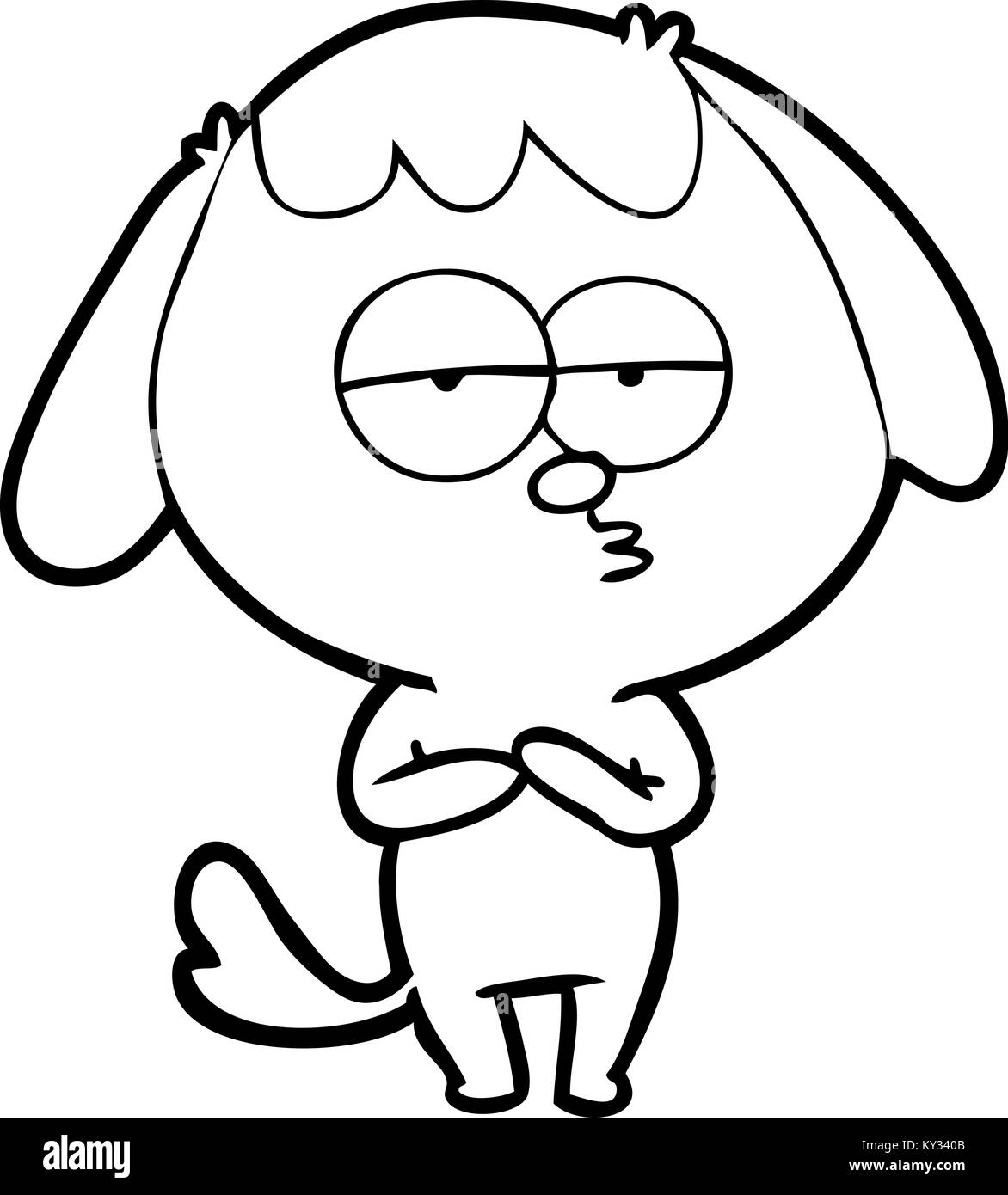 cartoon bored dog Stock Vector Image & Art - Alamy