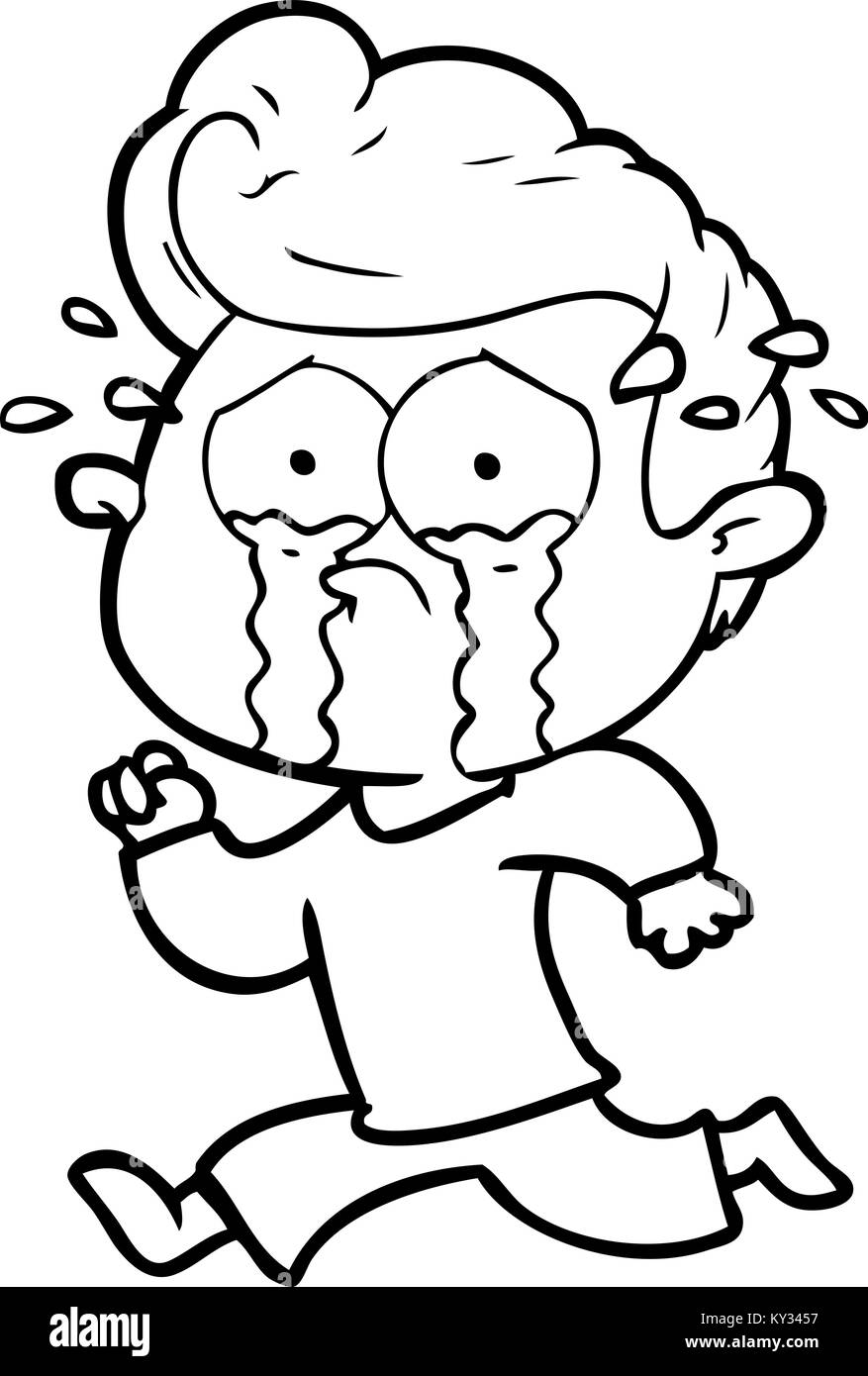 cartoon crying man running Stock Vector Image & Art - Alamy