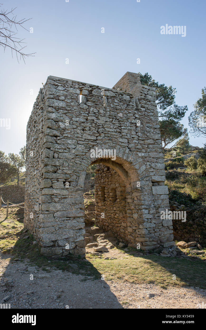 Rhodes Monastery in the port of the jungle, Girona Stock Photo - Alamy