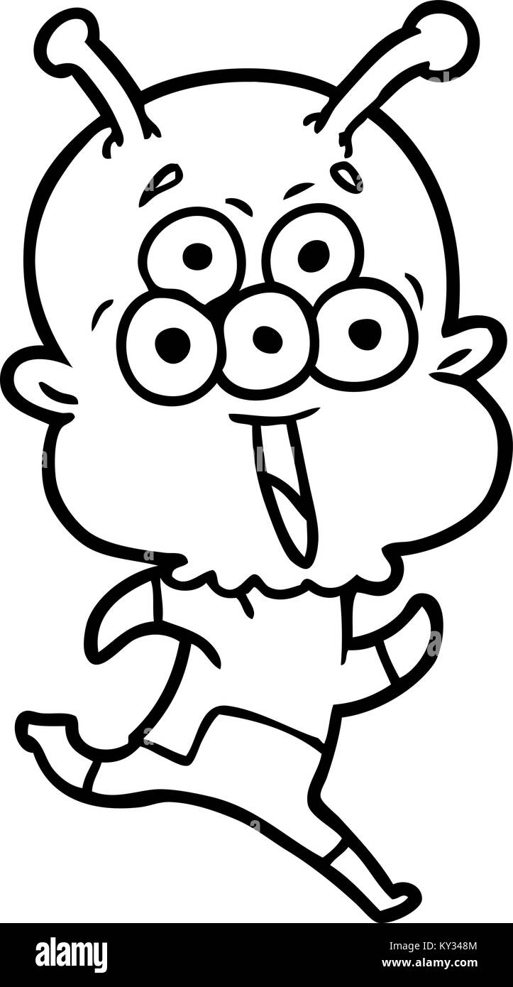 happy cartoon alien running Stock Vector Image & Art - Alamy