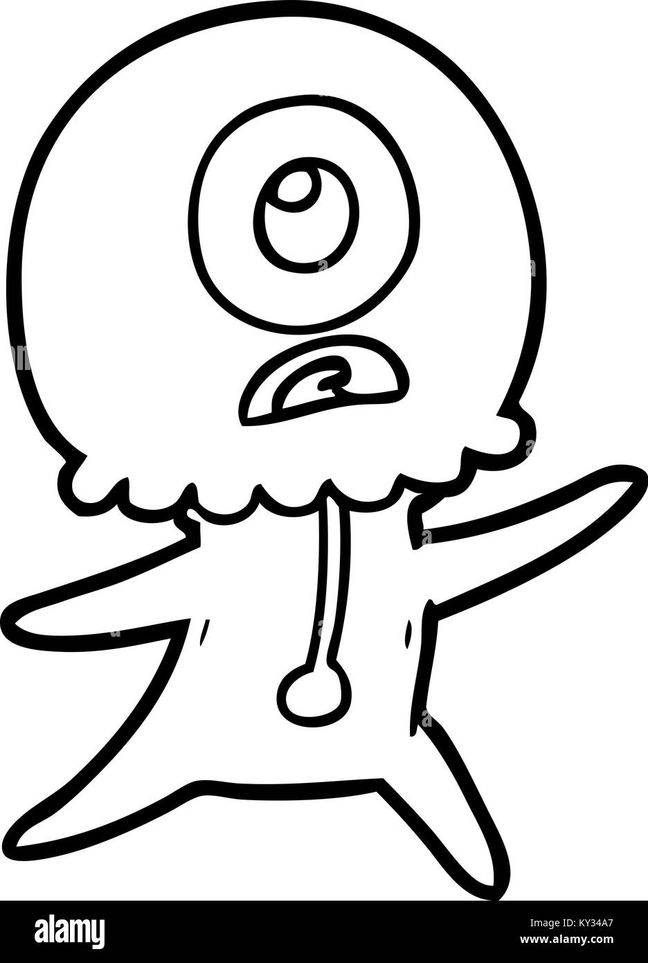 Cartoon illustration funny cyclops eye Black and White Stock Photos ...