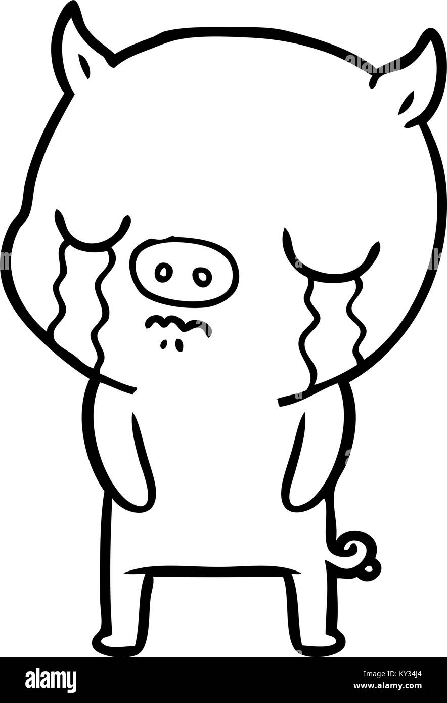 cartoon pig crying Stock Vector Image & Art - Alamy