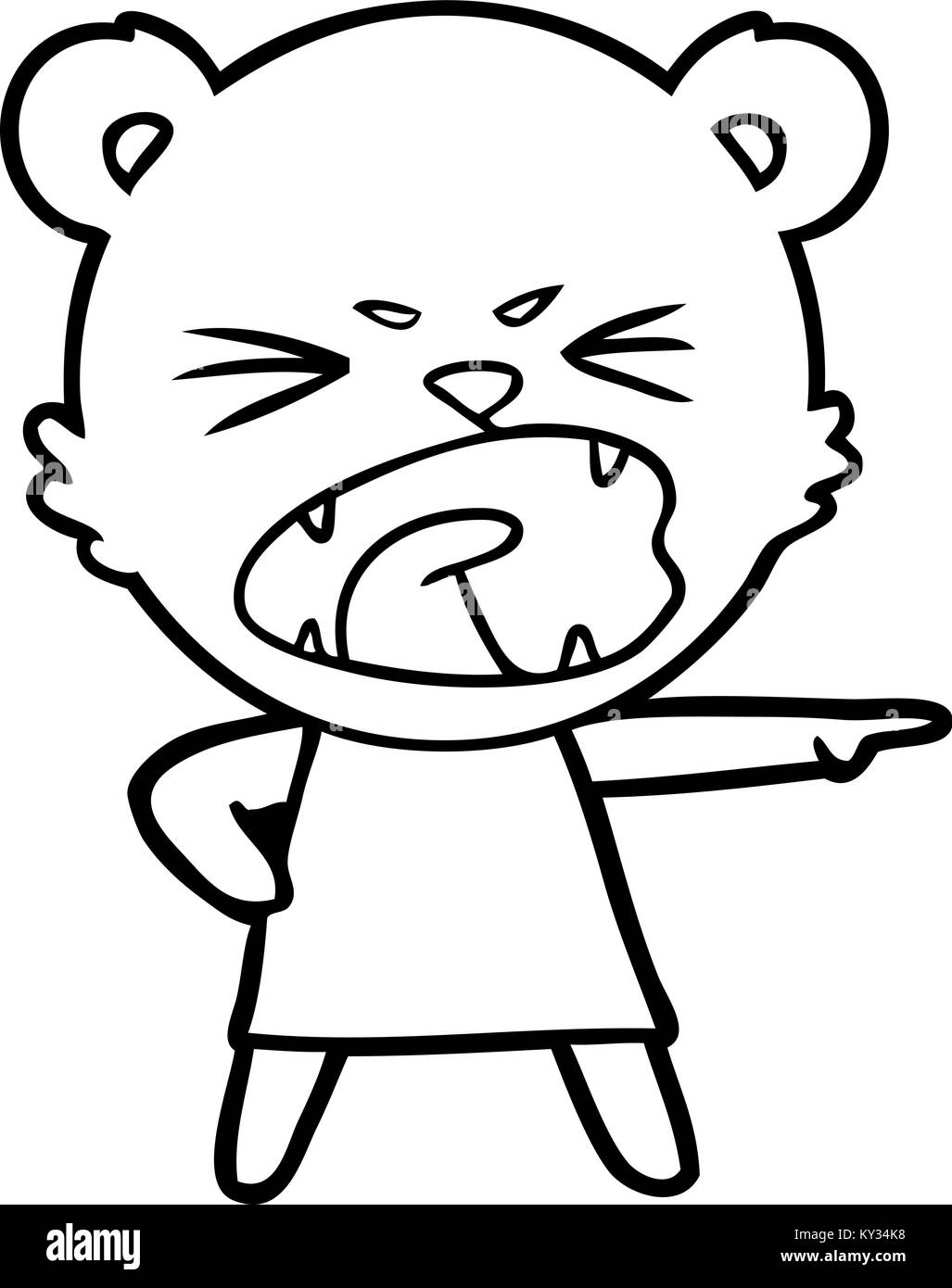 angry cartoon bear in dress shouting Stock Vector Image & Art - Alamy