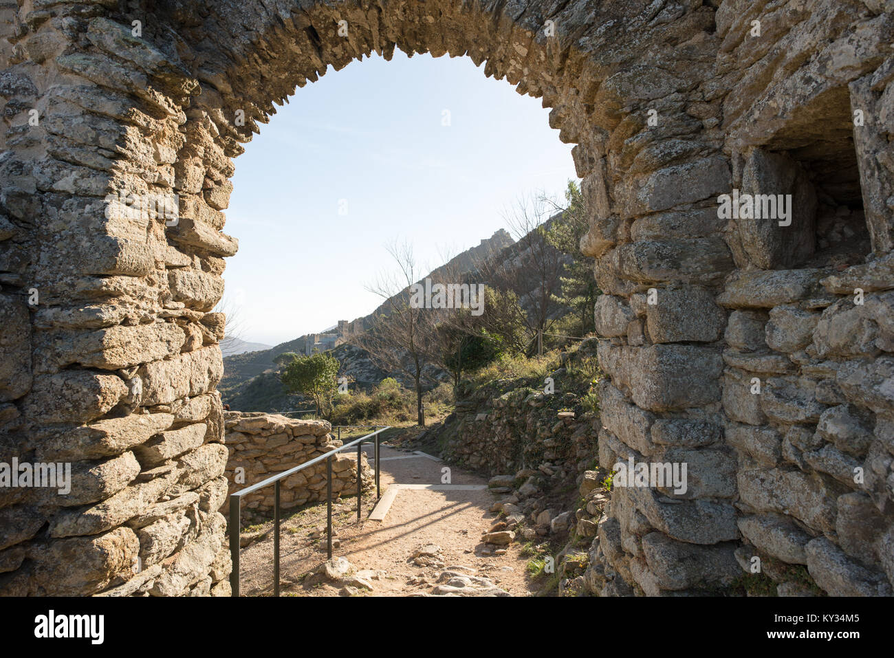 Rhodes Monastery in the port of the jungle, Girona Stock Photo - Alamy