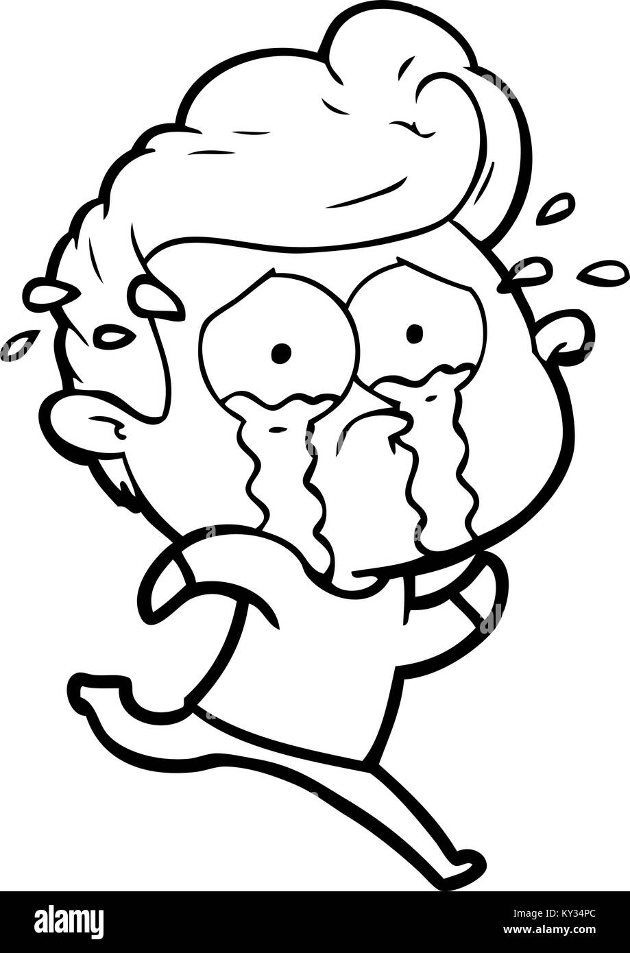 cartoon crying man running Stock Vector Image & Art - Alamy