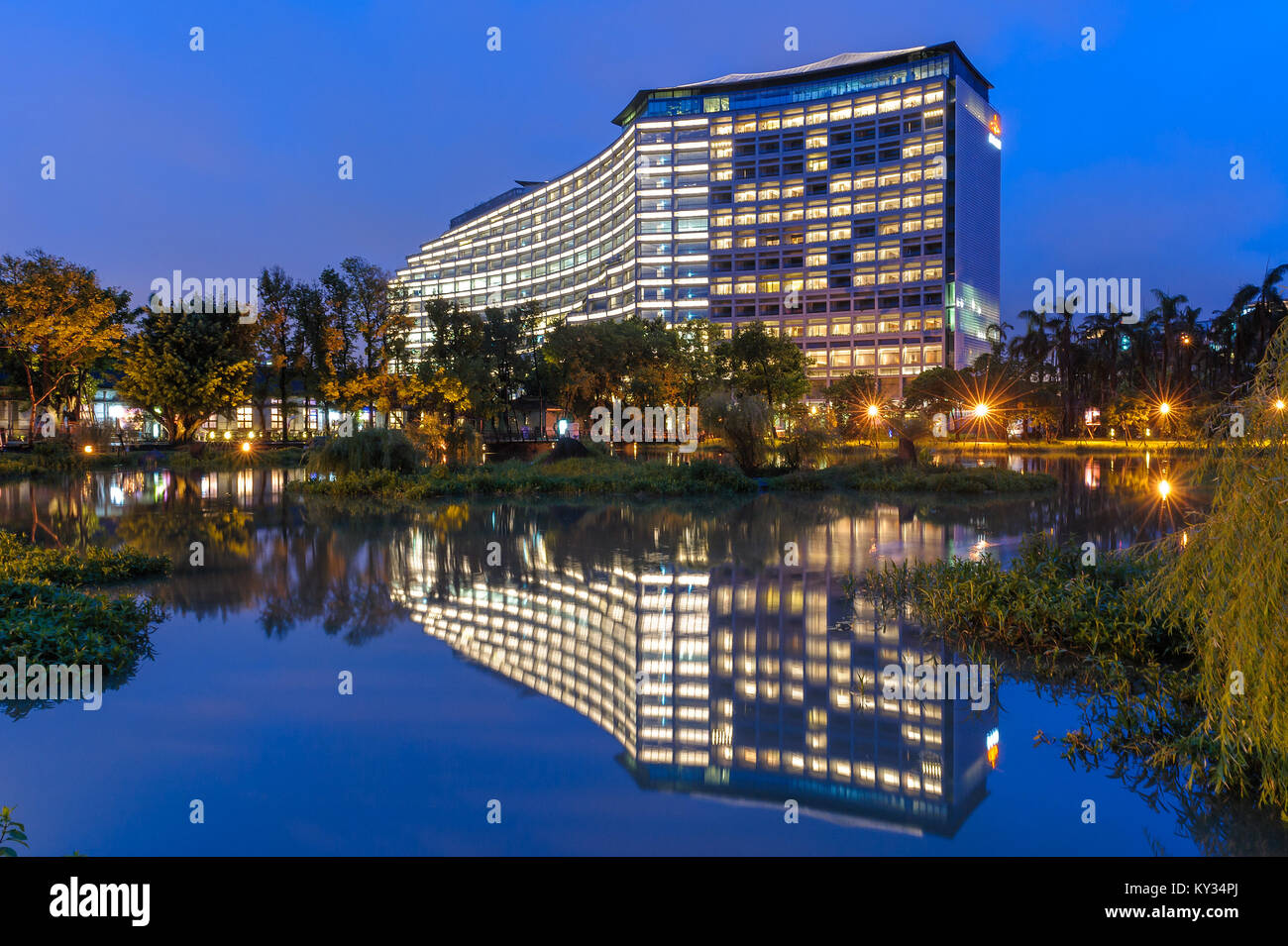 night view of songshan cultural park in taipei Stock Photo - Alamy