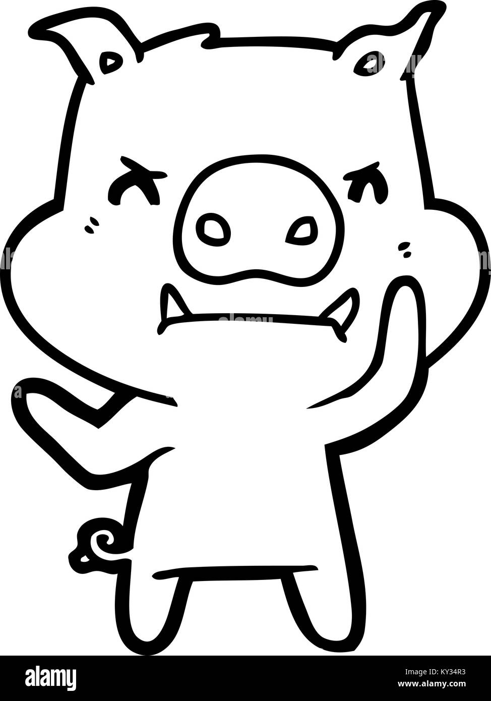 angry cartoon pig Stock Vector Image & Art - Alamy