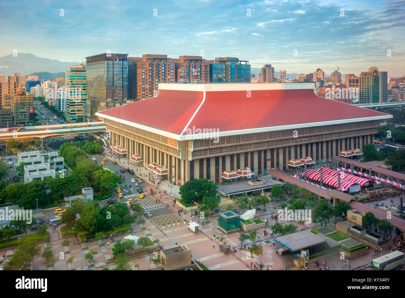 aerial view of taipei main station Stock Photo - Alamy