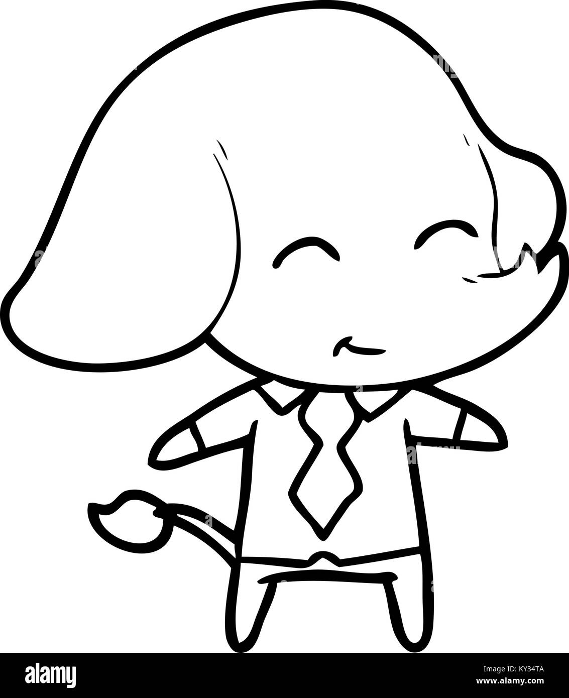 cute cartoon boss elephant Stock Vector Image & Art - Alamy