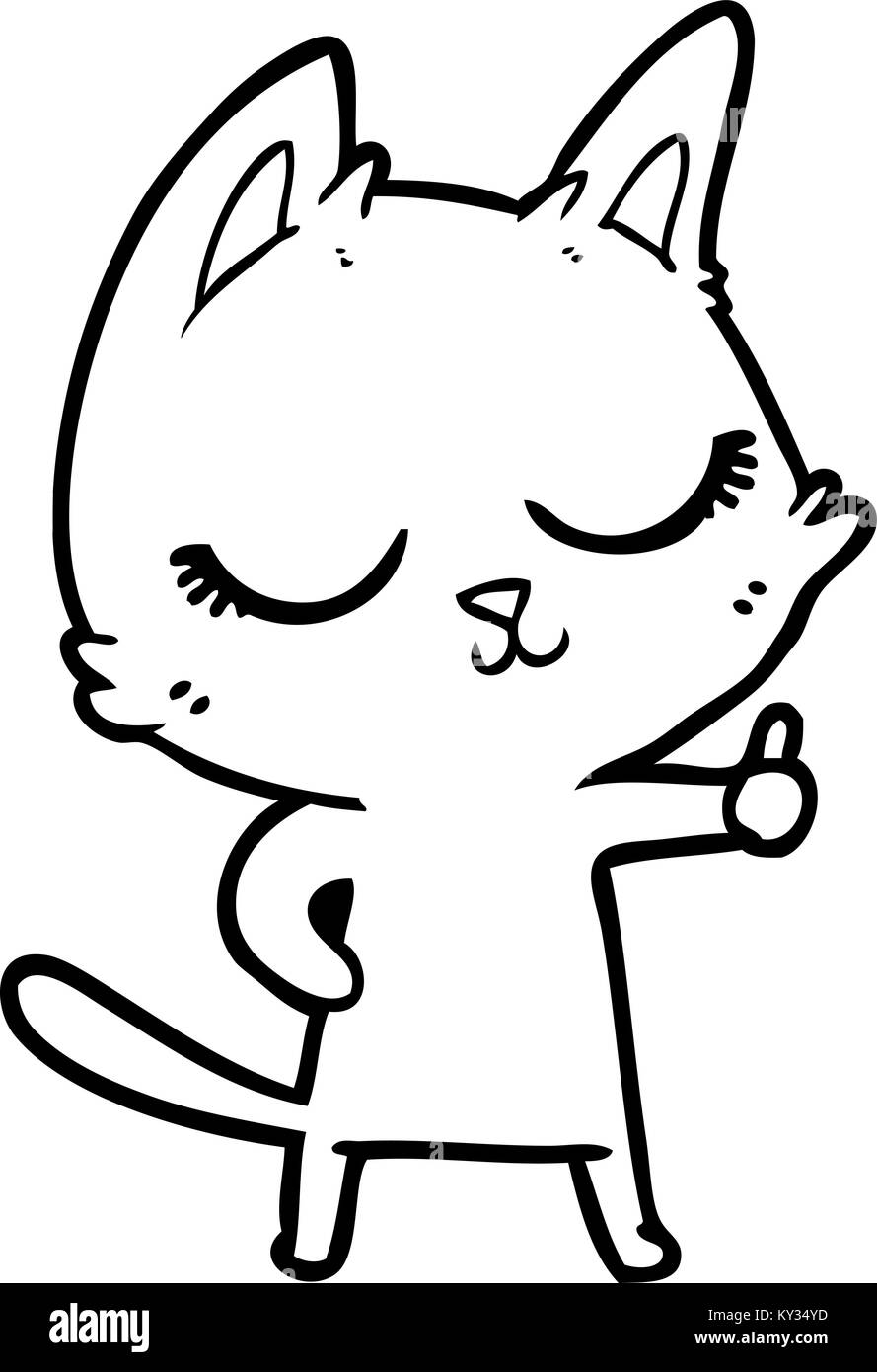 calm cartoon cat Stock Vector Image & Art - Alamy