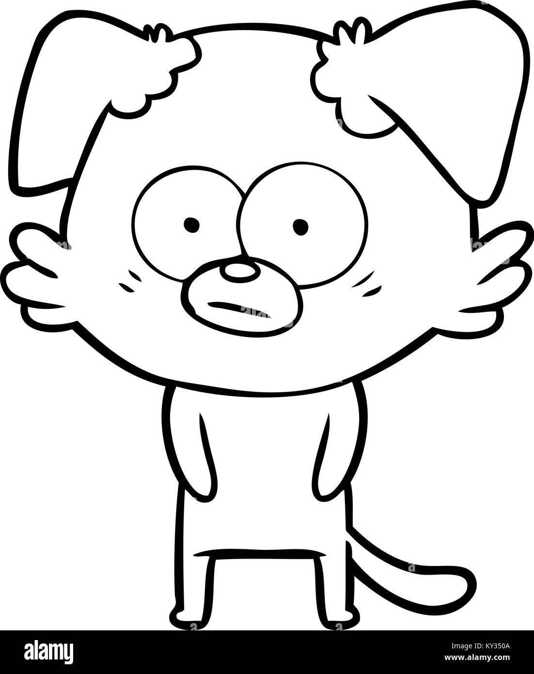 nervous dog cartoon Stock Vector Image & Art - Alamy