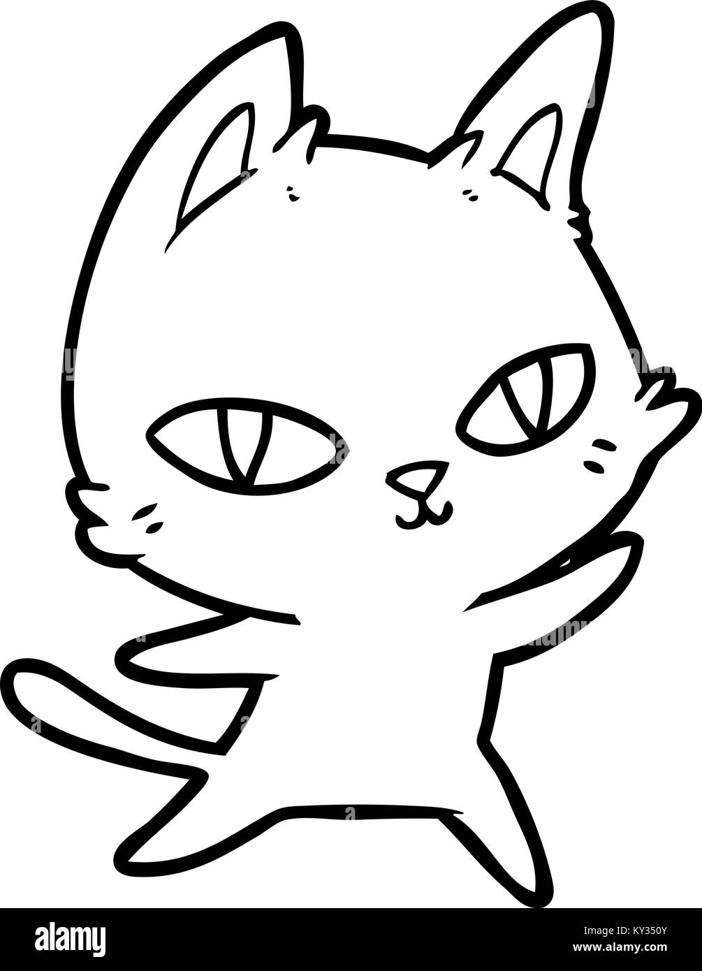 Cartoon staring cat Black and White Stock Photos & Images - Alamy