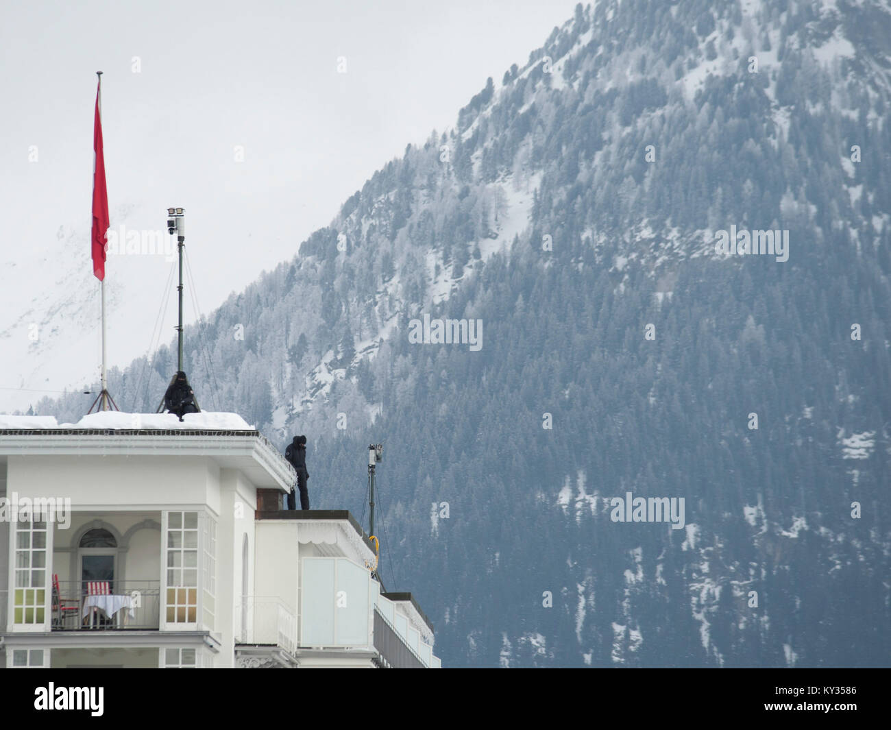 Swiss federal police snipers are guarding the streets of Davos from the ...