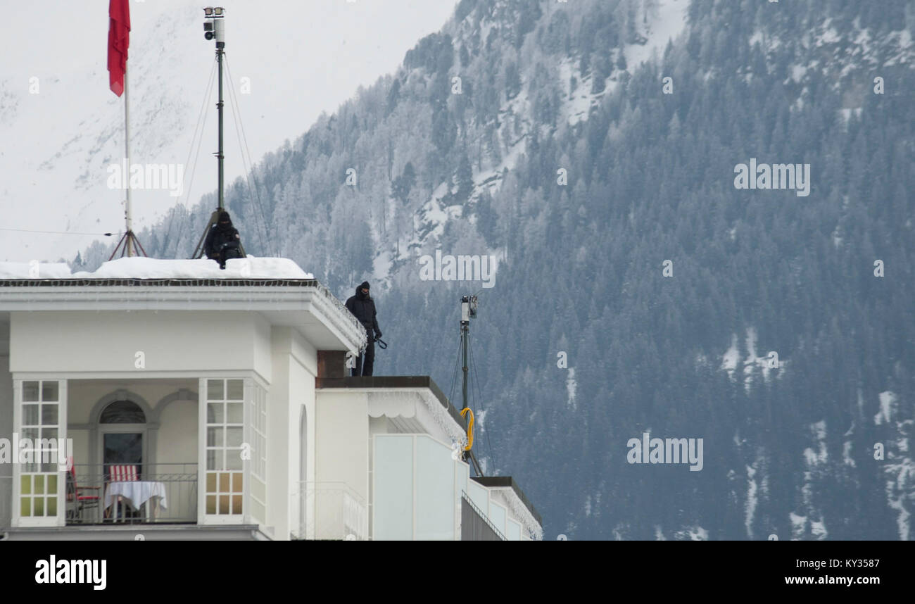 Swiss federal police snipers are guarding the streets of Davos from the ...