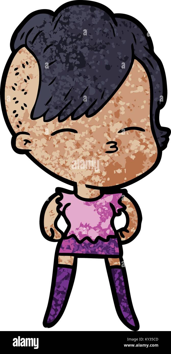 cartoon squinting girl Stock Vector Image & Art - Alamy