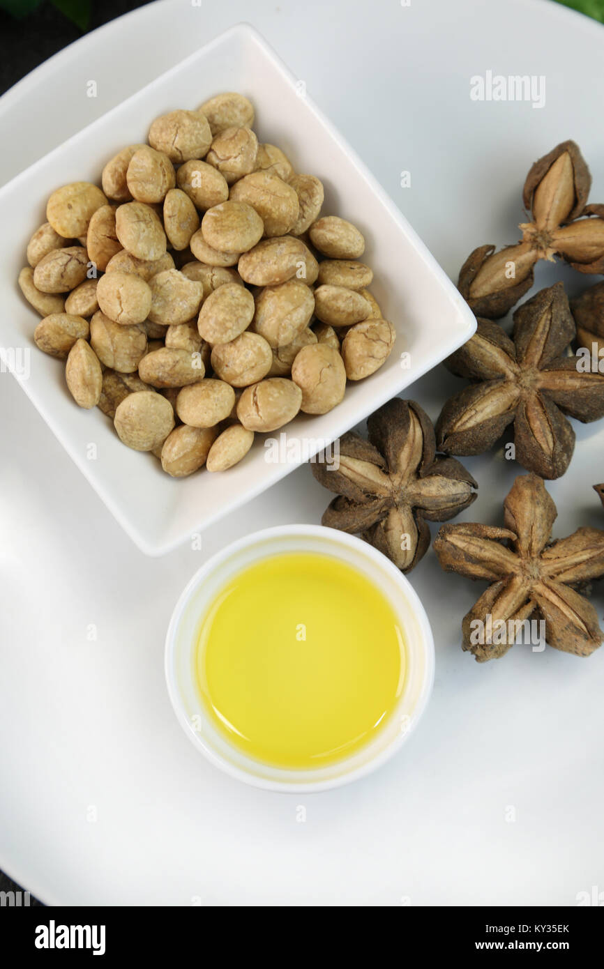 Green nuts oil Stock Photo - Alamy