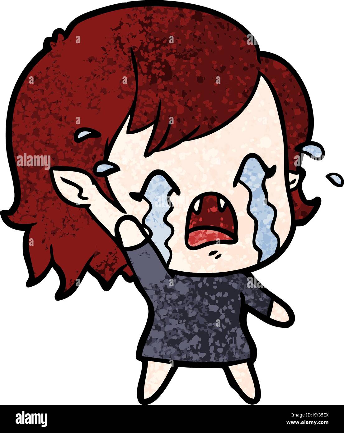 cartoon crying vampire girl Stock Vector Image & Art - Alamy