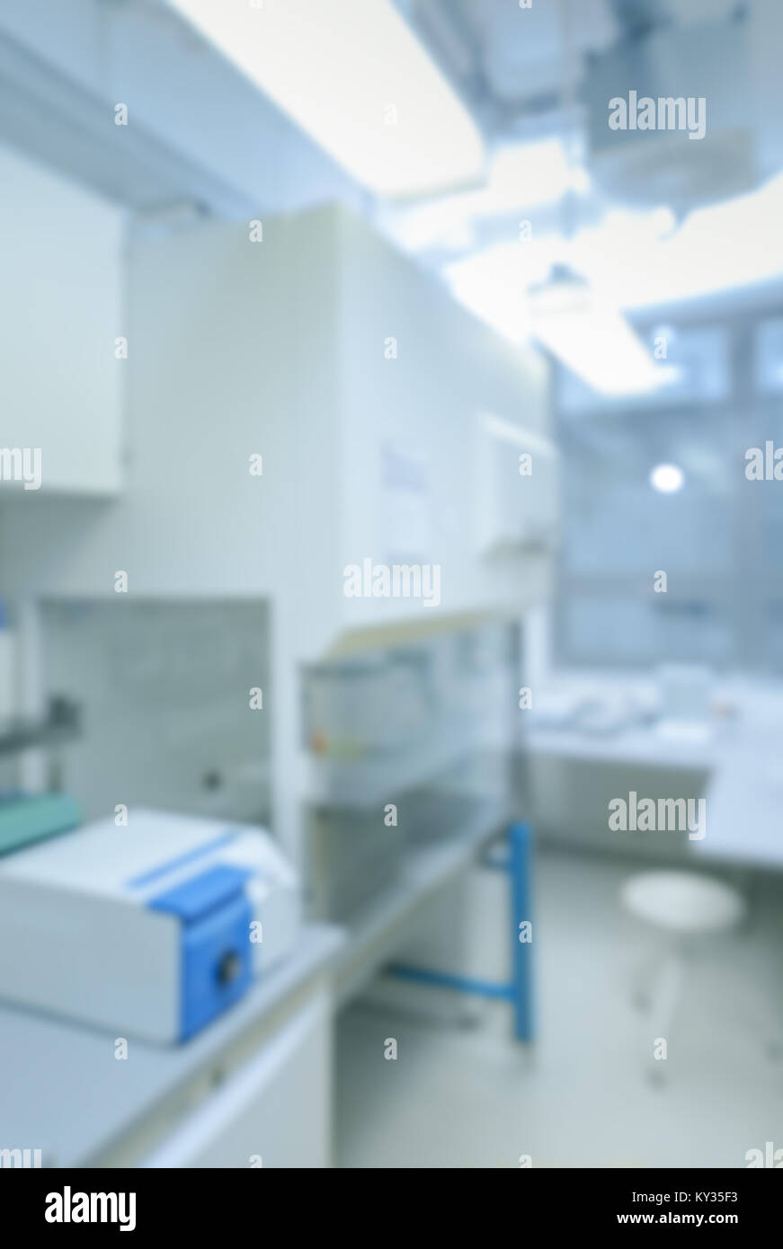 Cell cultture laboratory in research facility, blurred lab background ...