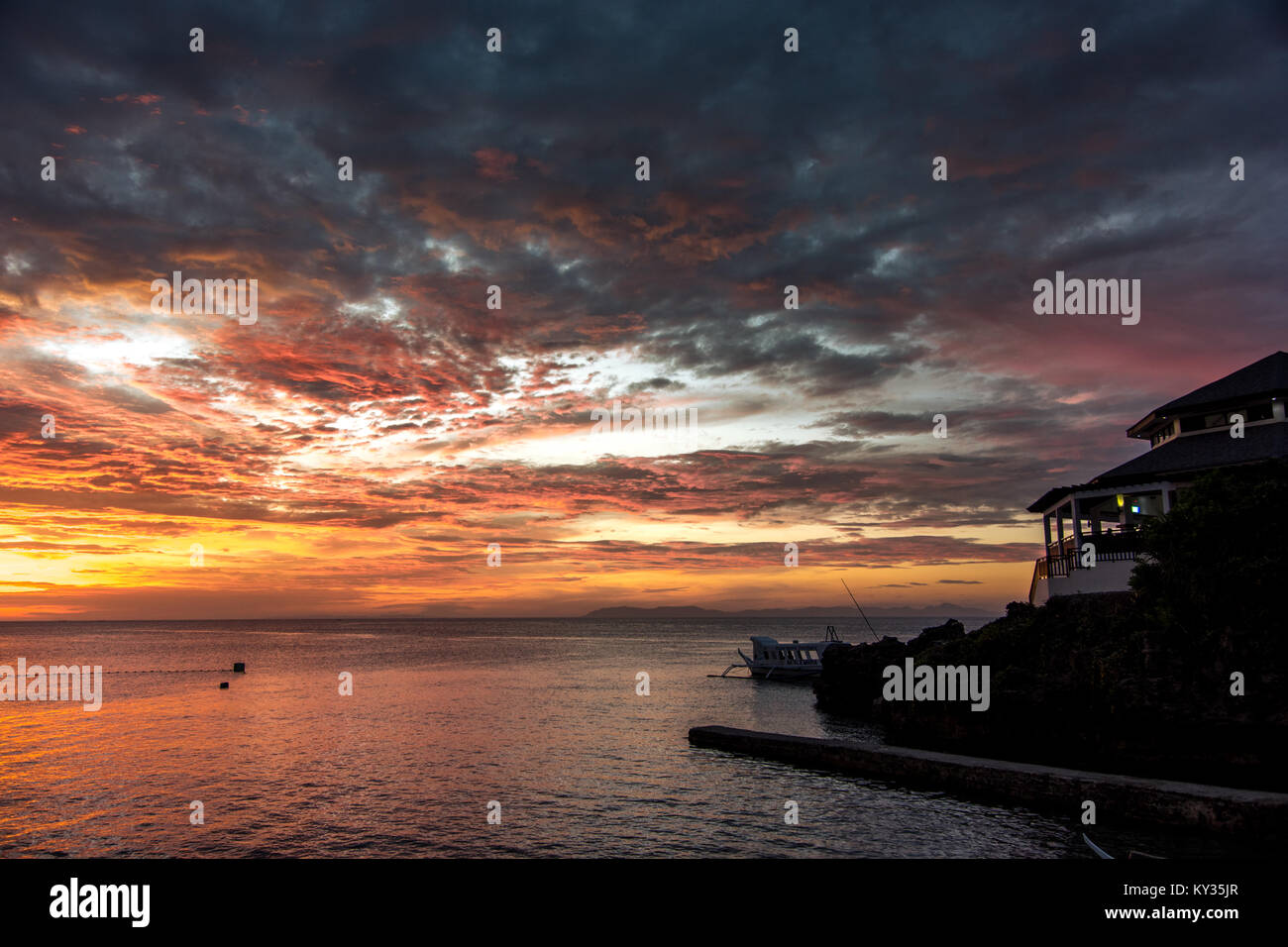 beautiful tropical sunset in the batangas, Philippines Stock Photo - Alamy