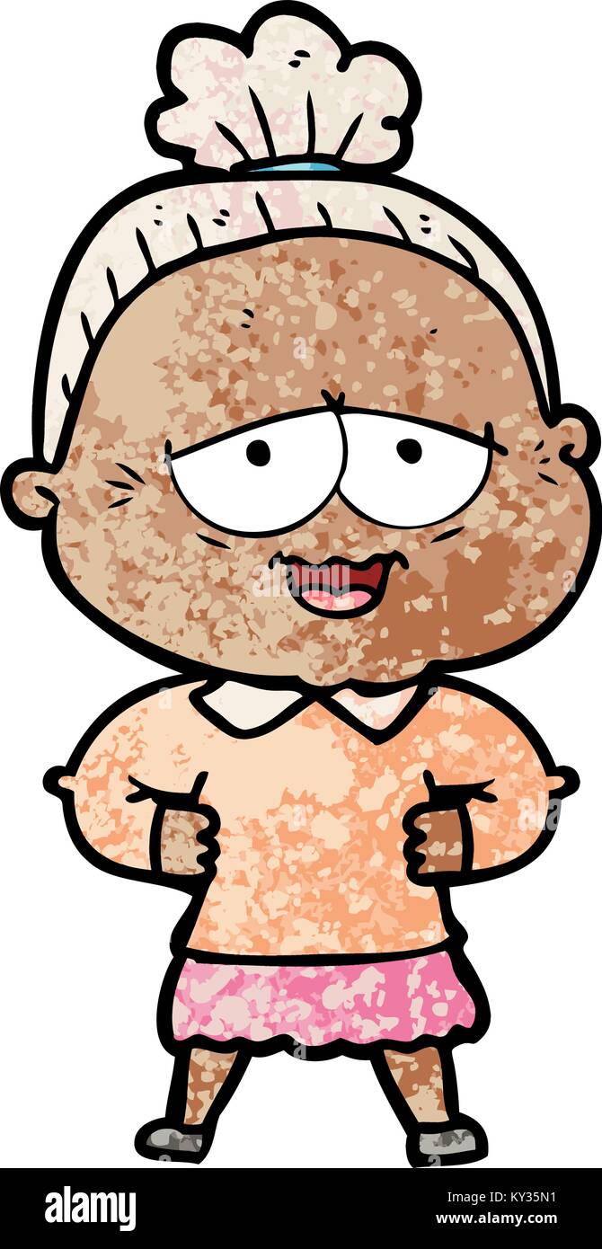cartoon happy old lady Stock Vector Image & Art - Alamy