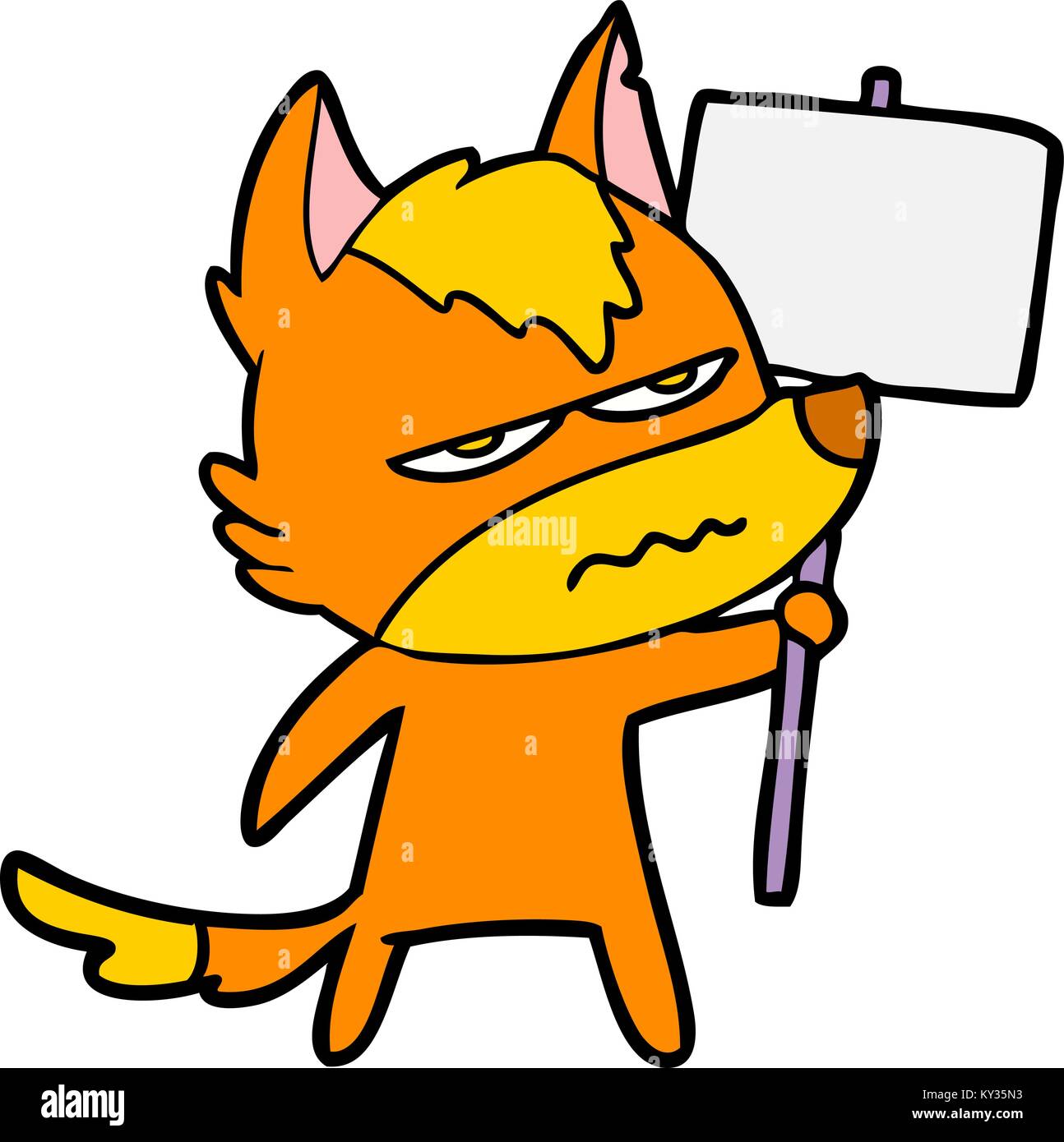 fox cartoon character with protest sign Stock Vector Image & Art - Alamy