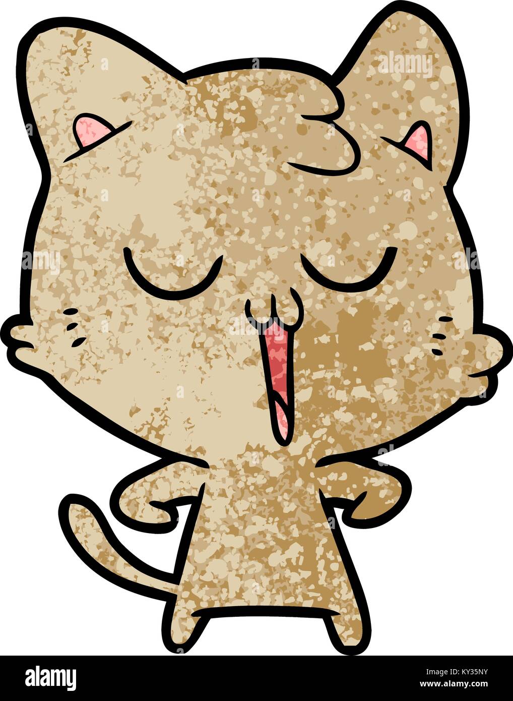 cartoon cat singing Stock Vector Image & Art - Alamy