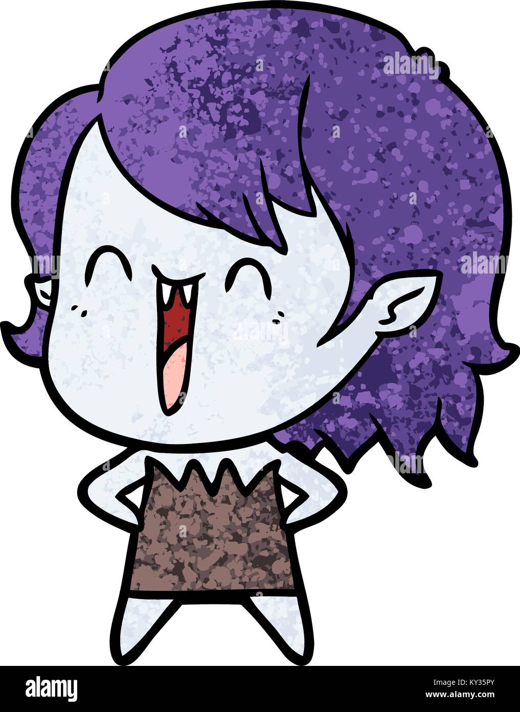 cute cartoon happy vampire girl Stock Vector Image & Art - Alamy
