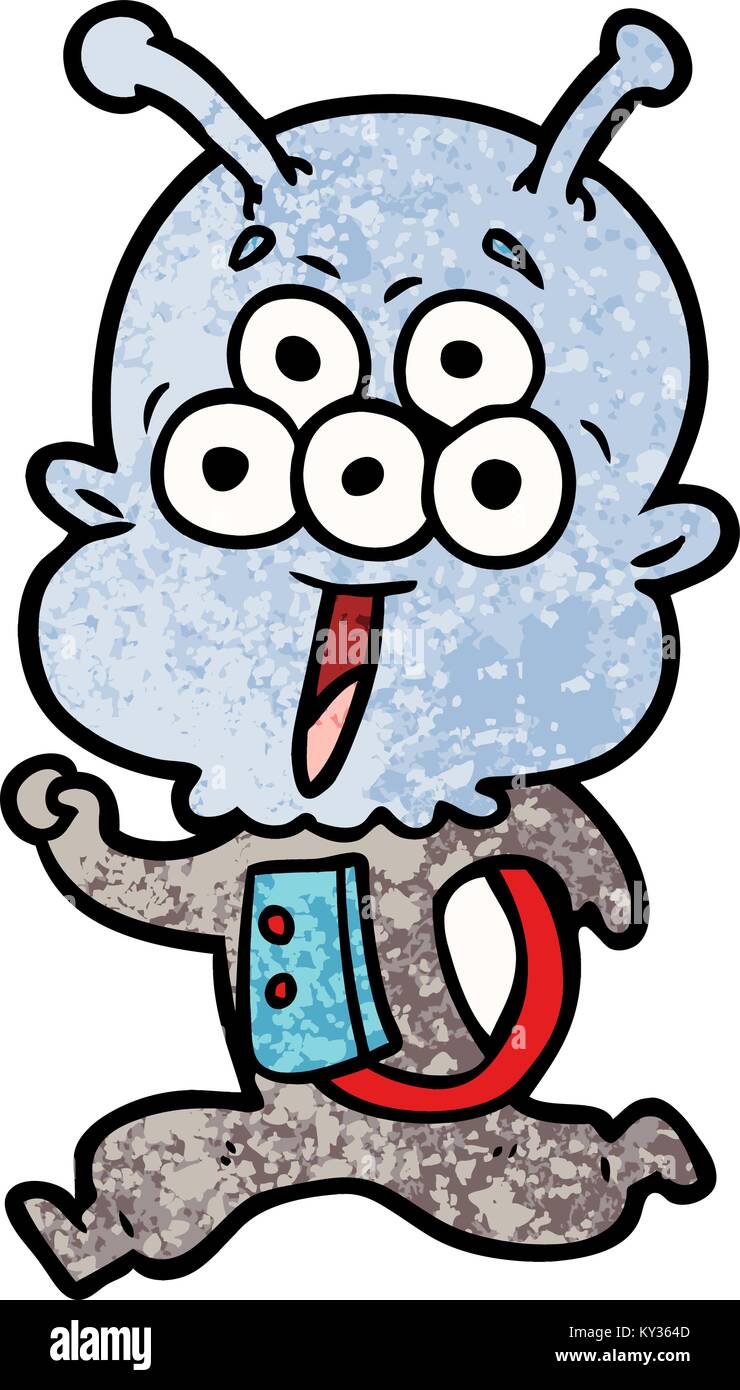 happy cartoon alien running Stock Vector Image & Art - Alamy