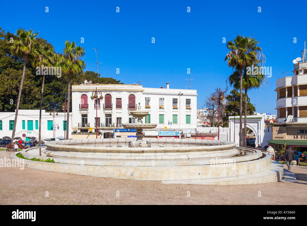 TANGIER, MOROCCO - MARCH 02, 2016: Grand Socco (meaning Big Square ...