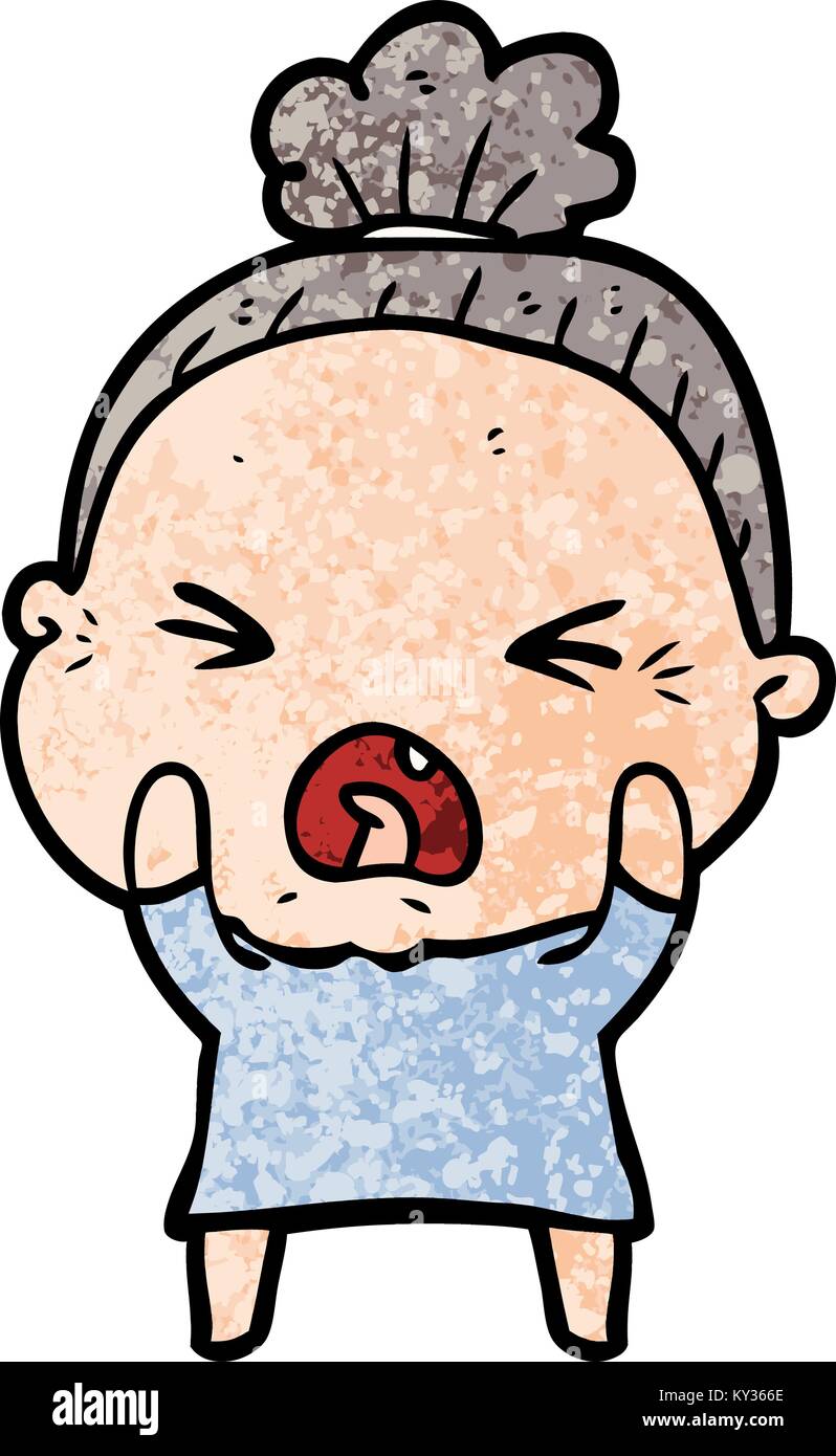 cartoon angry old woman Stock Vector Image & Art - Alamy