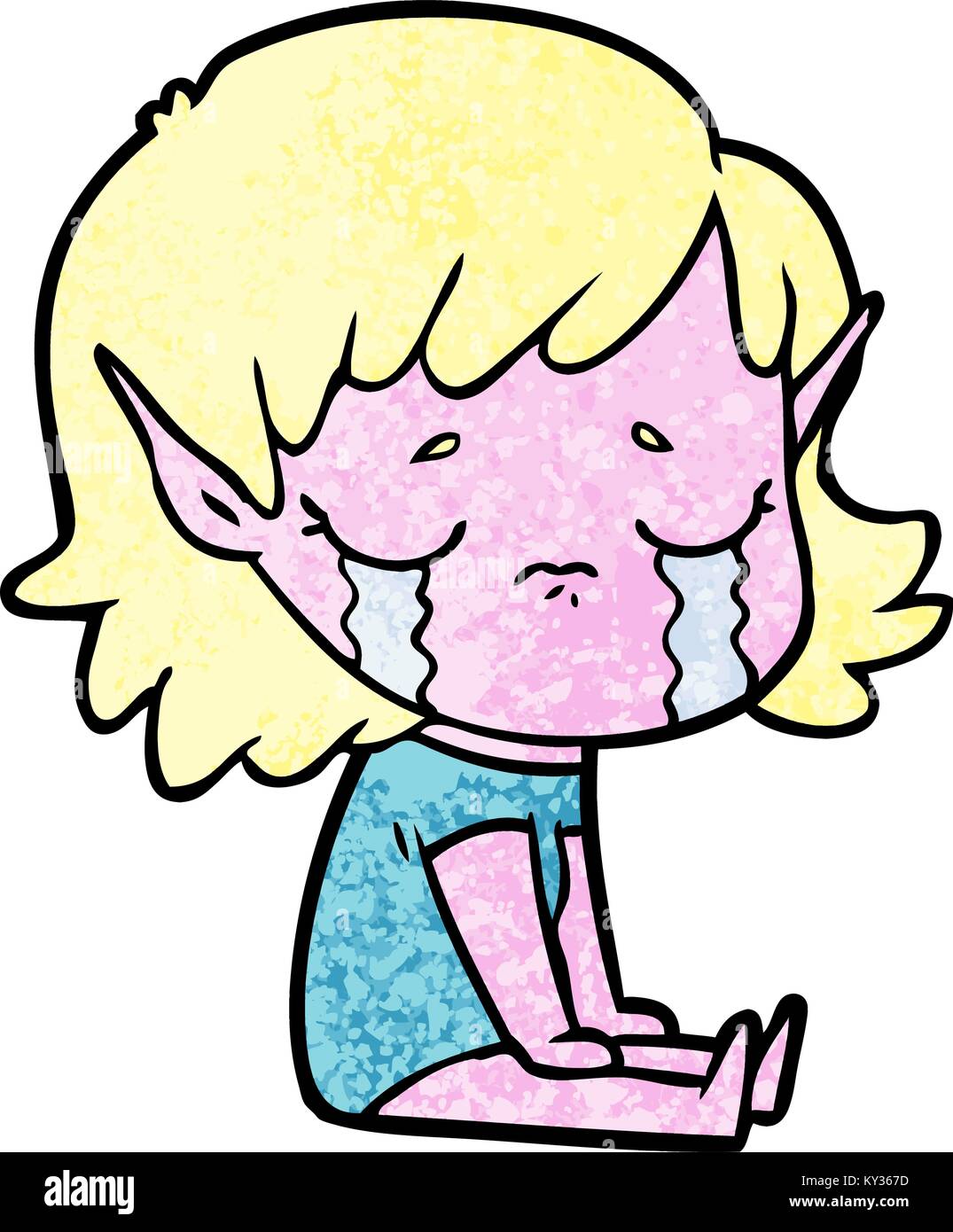 cartoon crying elf girl Stock Vector Image & Art - Alamy