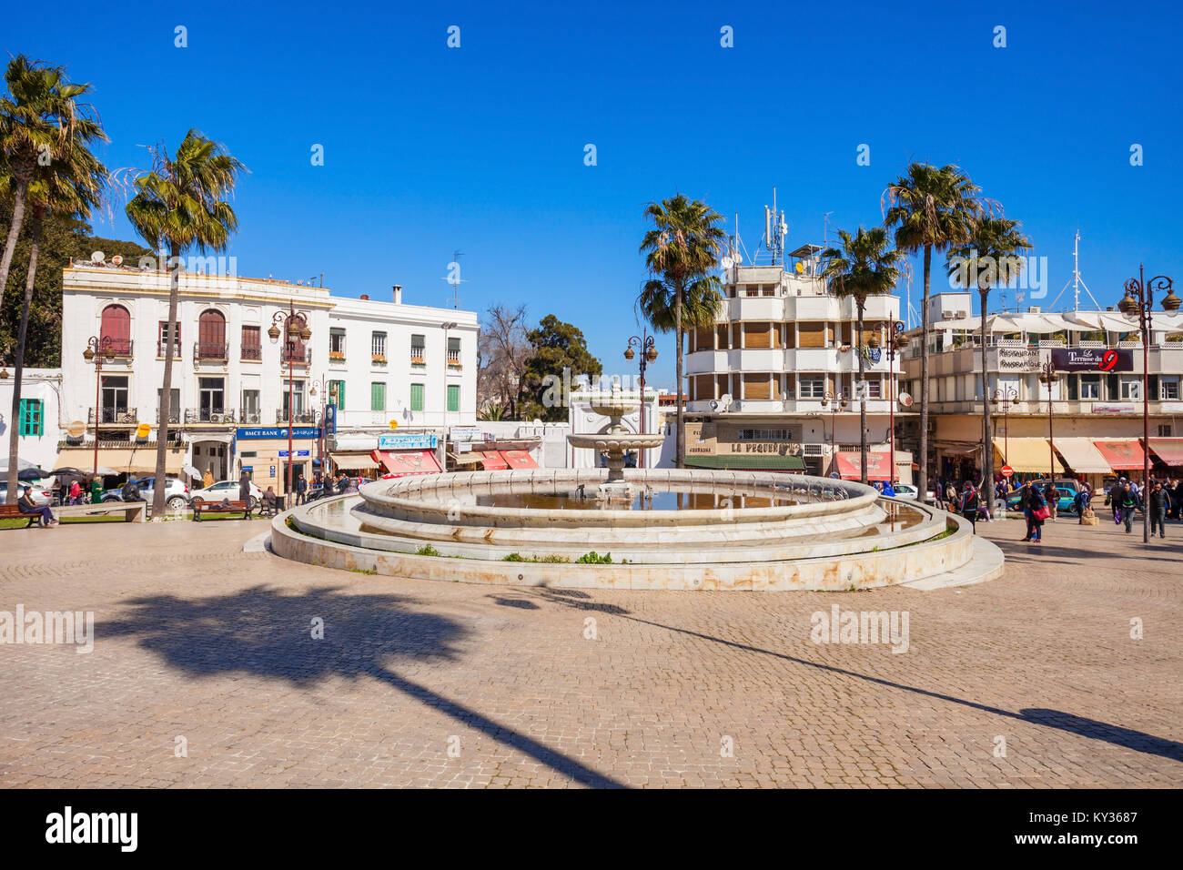 TANGIER, MOROCCO - MARCH 02, 2016: Grand Socco (meaning Big Square ...