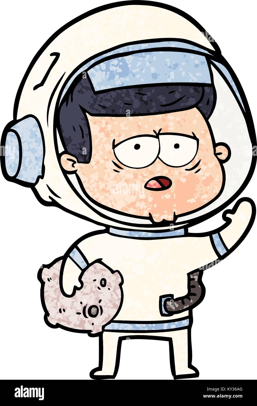 cartoon tired astronaut Stock Vector Image & Art - Alamy