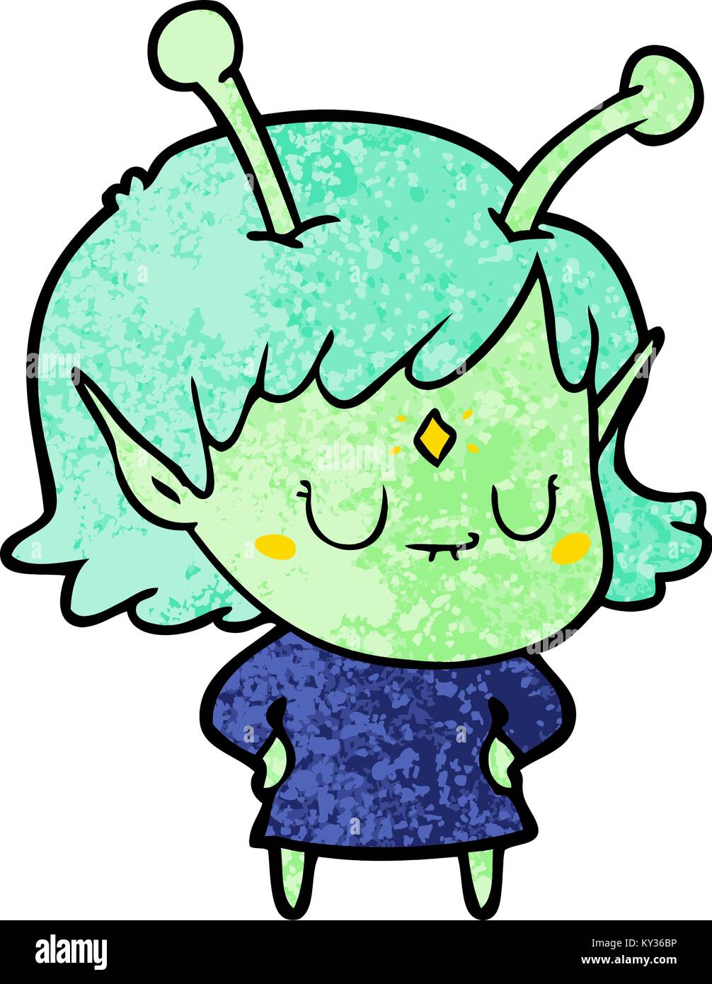 cartoon alien girl Stock Vector Image & Art - Alamy