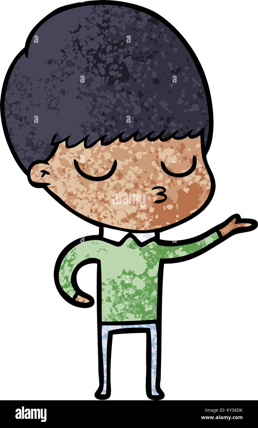 cartoon calm boy Stock Vector Image & Art - Alamy