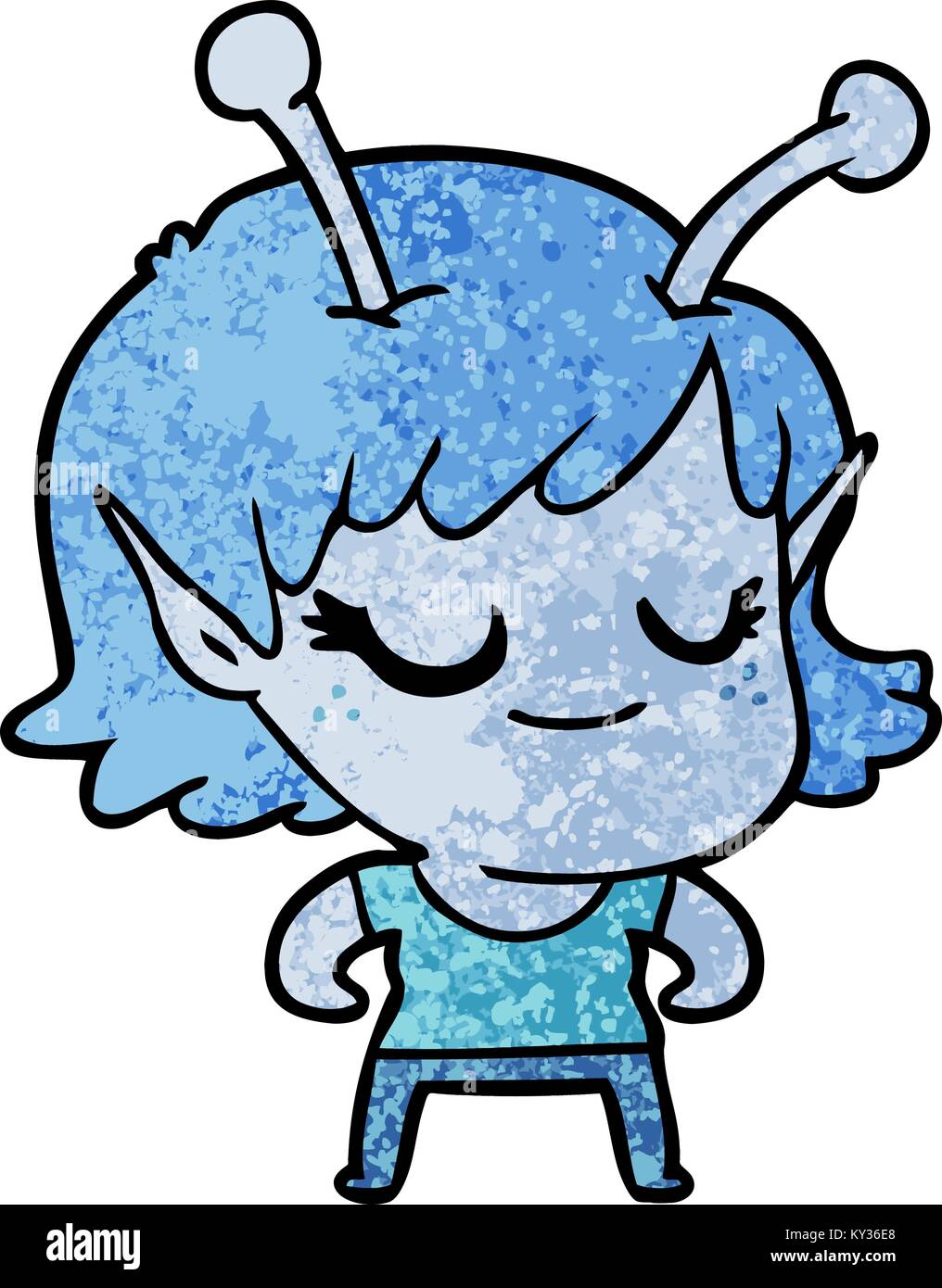 smiling alien girl cartoon Stock Vector Image & Art - Alamy
