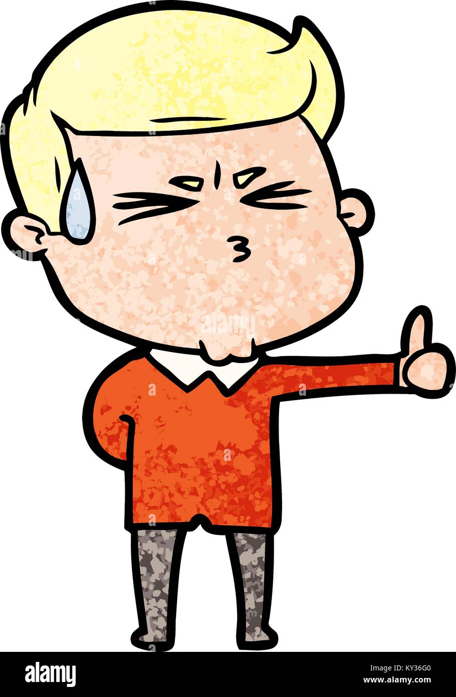 cartoon man sweating Stock Vector Image & Art - Alamy