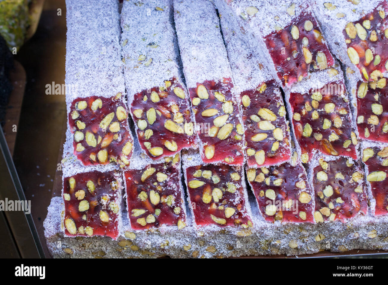 Load of traditional turkish delight lokum candy Stock Photo - Alamy
