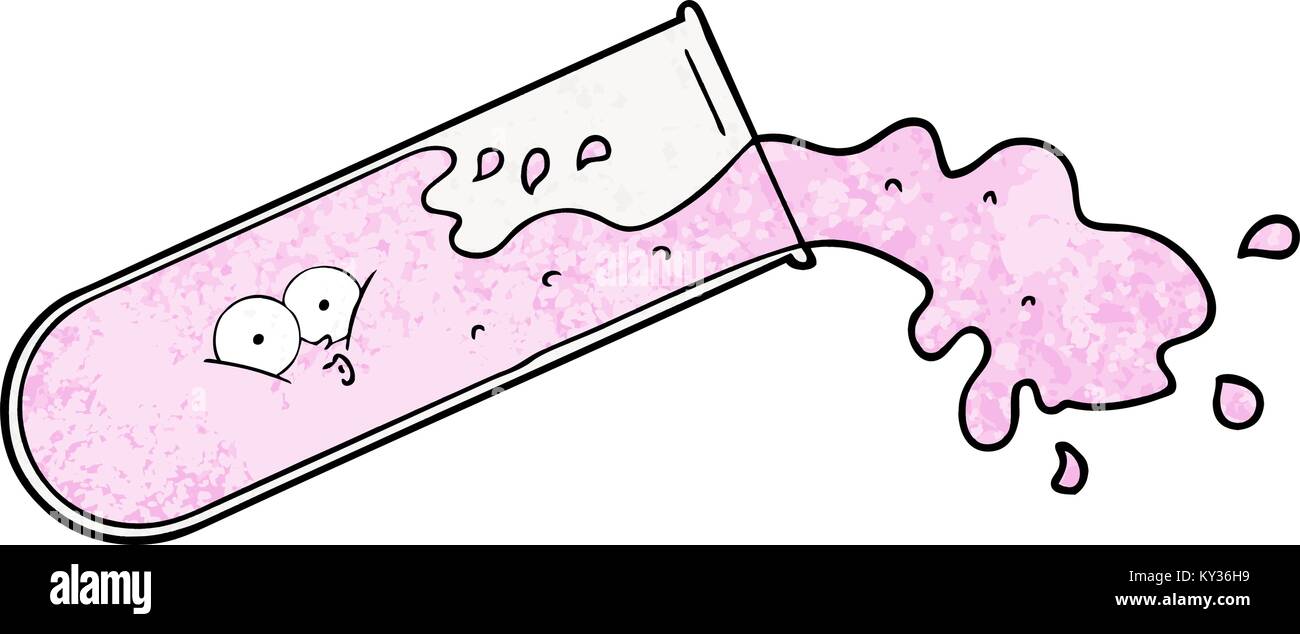 cartoon test tube spilling Stock Vector Image & Art - Alamy