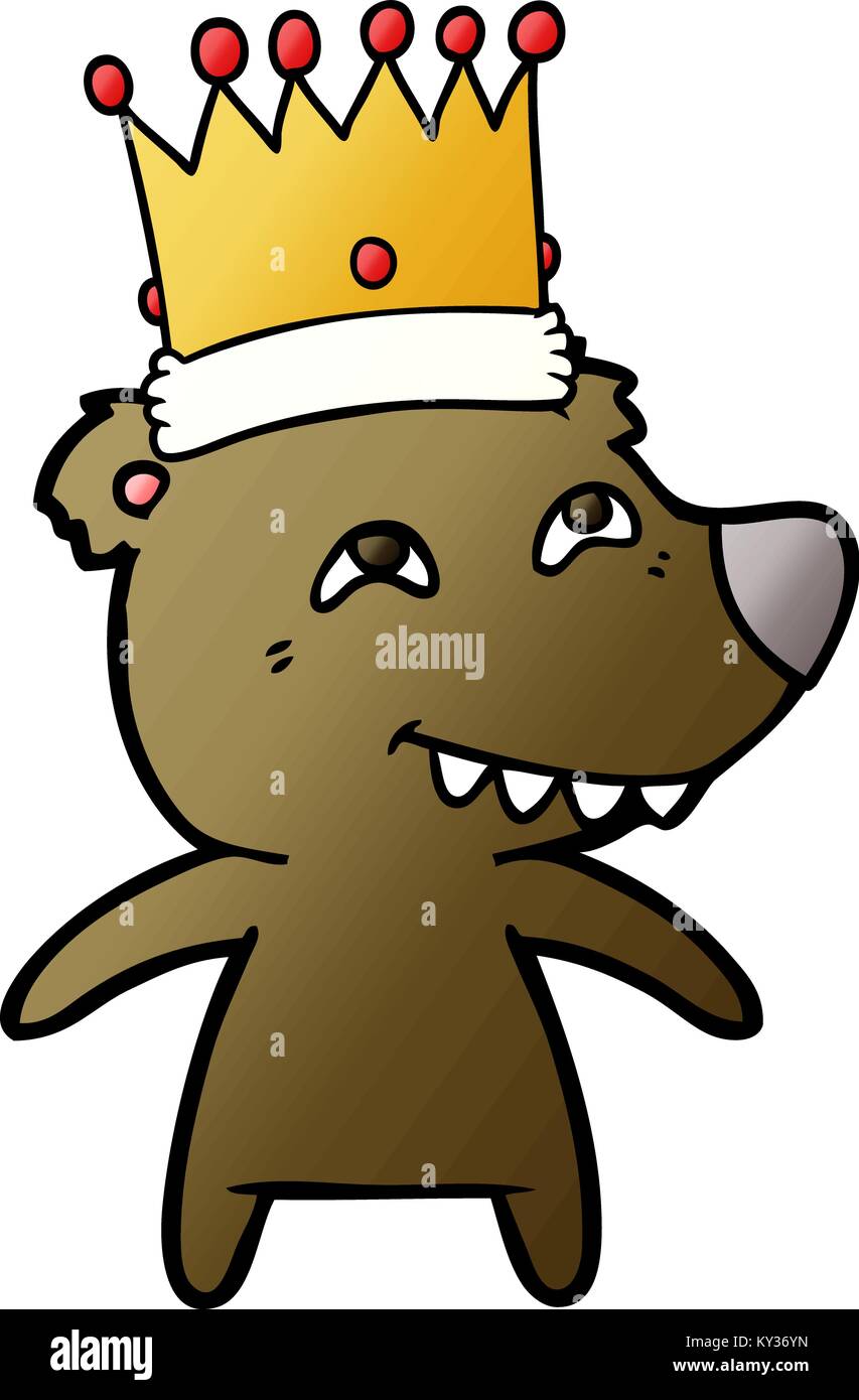 cartoon king bear showing teeth Stock Vector Image & Art - Alamy