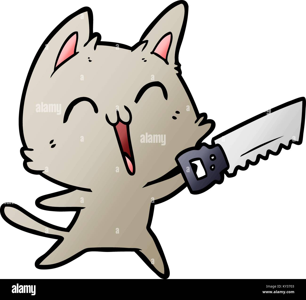 happy cartoon cat Stock Vector Image & Art - Alamy