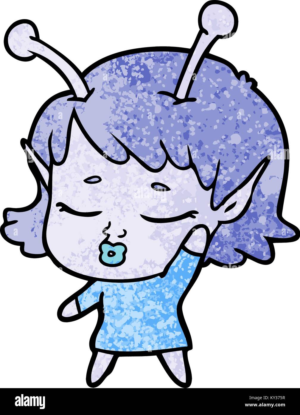 cute alien girl cartoon Stock Vector Image & Art - Alamy