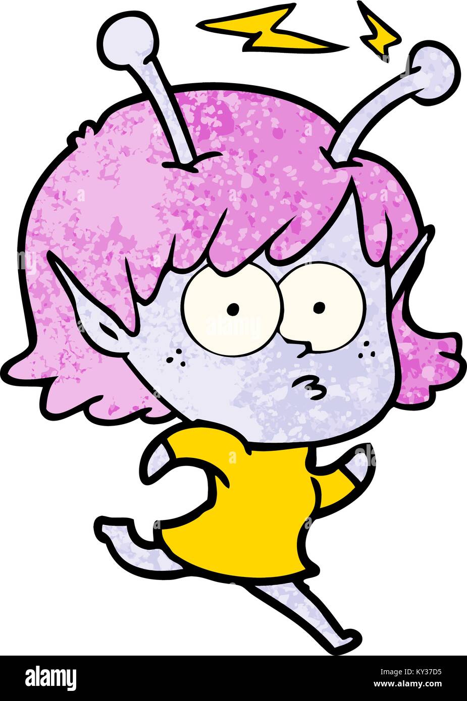 cartoon alien girl Stock Vector Image & Art - Alamy